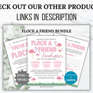 Flock a Friend Flyer Editable Flock My Yard Fundraiser Flyer PTA Printable School Event Template ...