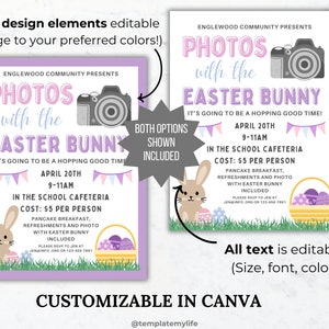 Photo With Easter Bunny Invitation Template Pto Easter Fundraising ...