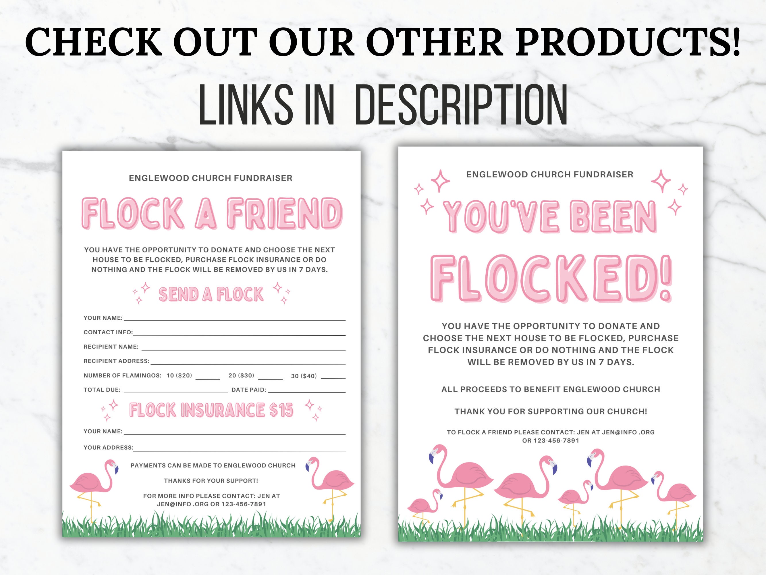 Flock a Friend Flyer Editable Flock My Yard Fundraiser Flyer PTA ...