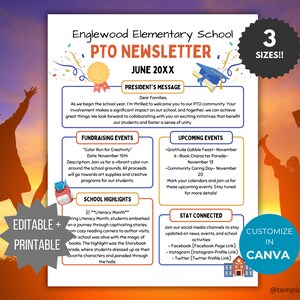 June PTA Newsletter Flyer Printable PTO School Newsletter Flyer ...
