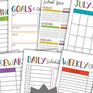 Kids School Planner Printable Back to School Calendar 2024-2025 Kids ...