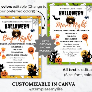 Halloween Bingo Night Flyer Invitation Template Halloween Movie ...