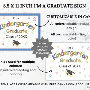 Editable Kindergarten Graduation Sign Template Last Day of School ...