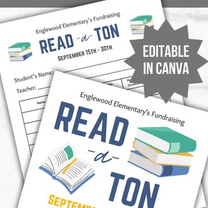 Reading Fundraiser Flyer Sponsor Pledge Form Reading Log Bundle ...
