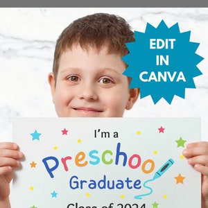 Preschool Graduate Sign Printable Last Day of Preschool Photo Prop ...