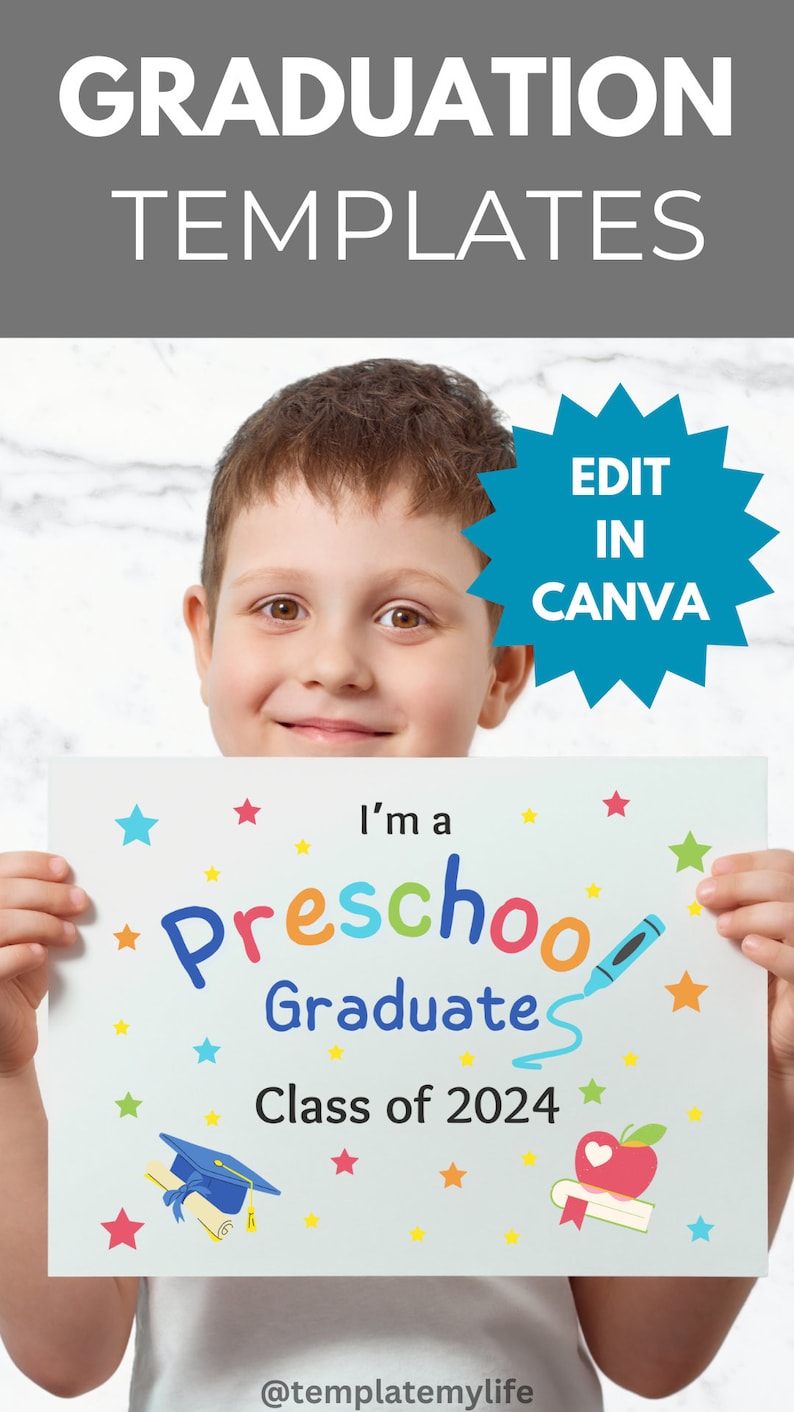 Preschool Graduate Sign Printable Last Day of Preschool Photo Prop ...