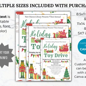 Holiday Fundraiser Flyer Editable Template Bundle Toy Drive Printable ...