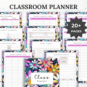 Class Planner Printable Teacher Organization Planner Classroom Binder ...
