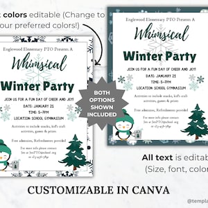 Winter Party Invitation Template Winter Block Party Invite Editable ...