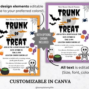 Trunk or Treat Flyer Invite Template Halloween Party Invitation ...