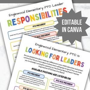 PTA PTO Election Flyer PTA Nomination Form Pto Board Member Position ...