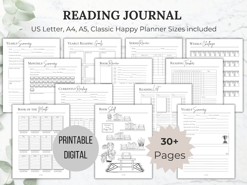 Reading Journal Printable for Book Review for Book Journal Log Reading ...