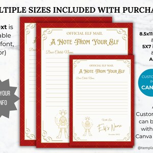 Letter From Elf Printable Christmas Tradition Note From Elf Letter ...