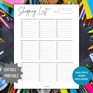 Editable Back to School Shopping List Printable School Supply List ...