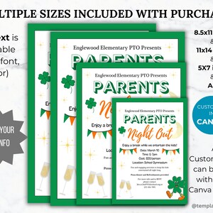 Seasonal Parents Night Out PTA Flyer Template PTO School Fundraiser ...