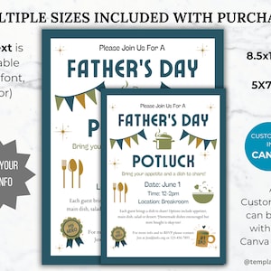 Fathers Day Potluck Flyer Template Potluck Invitation Flyer ...