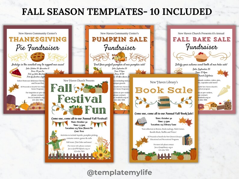 Fall Fundraiser Flyer Editable Template Bundle Bake Sale - Etsy