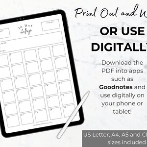 30 Day Challenge Tracker Printable Monthly Challenge Planner Daily ...