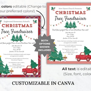 Christmas Tree Fundraiser PTO Template Holiday Fundraising Invite ...