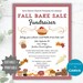 Fall Bake Sale Fundraiser Flyer Template Bake Sale Flyer - Etsy