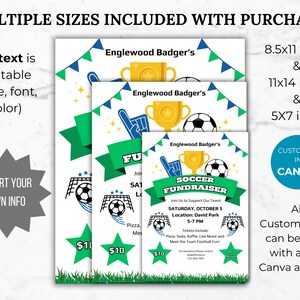 Editable Soccer Fundraiser Flyer Template Club Soccer Team Fundraiser ...