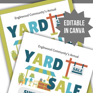 Editable Neighborhood Yard Sale Sign Printable Community Garage Sale ...