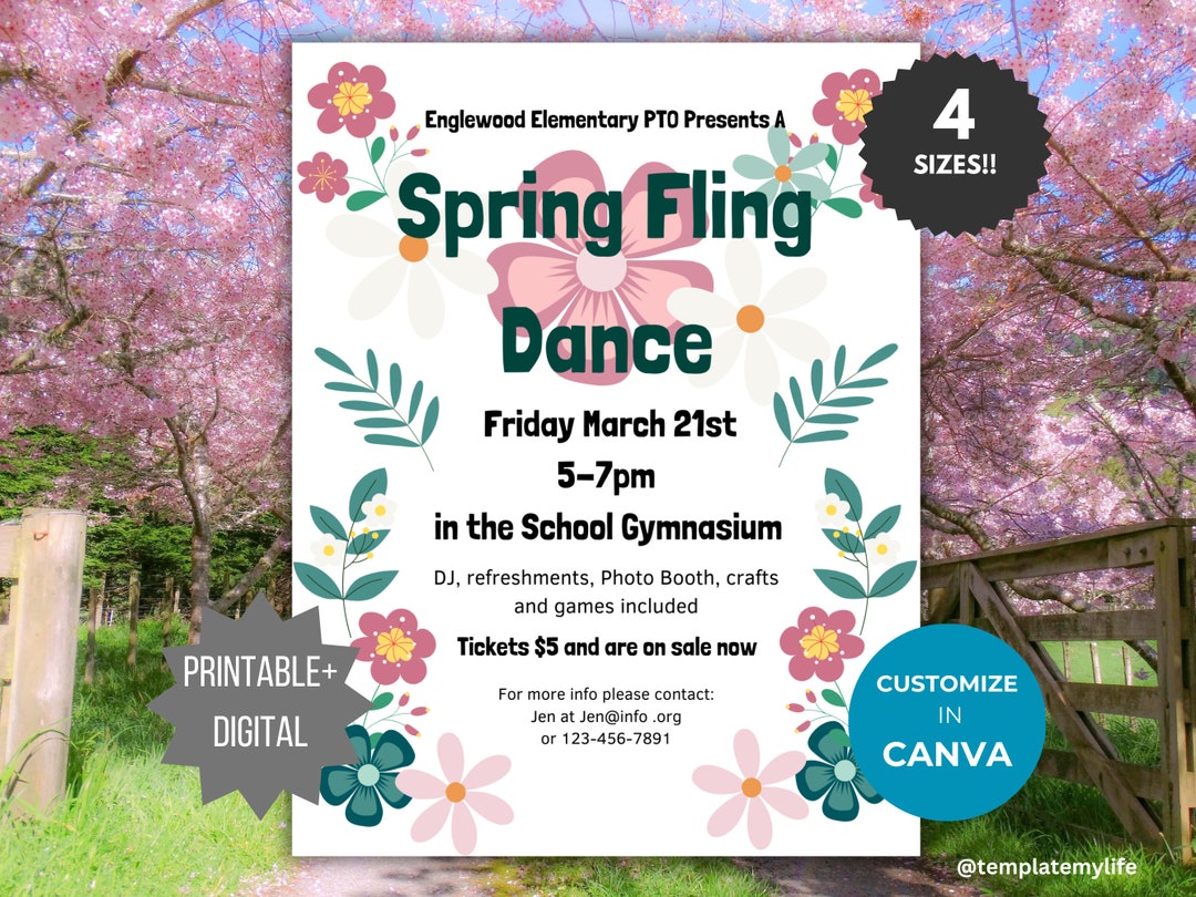 Spring Fling Invite Flyer Neighborhood Event Invitation Office Party ...