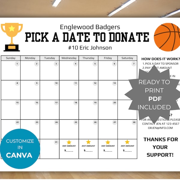 Basketball Fundraiser Flyer - Etsy