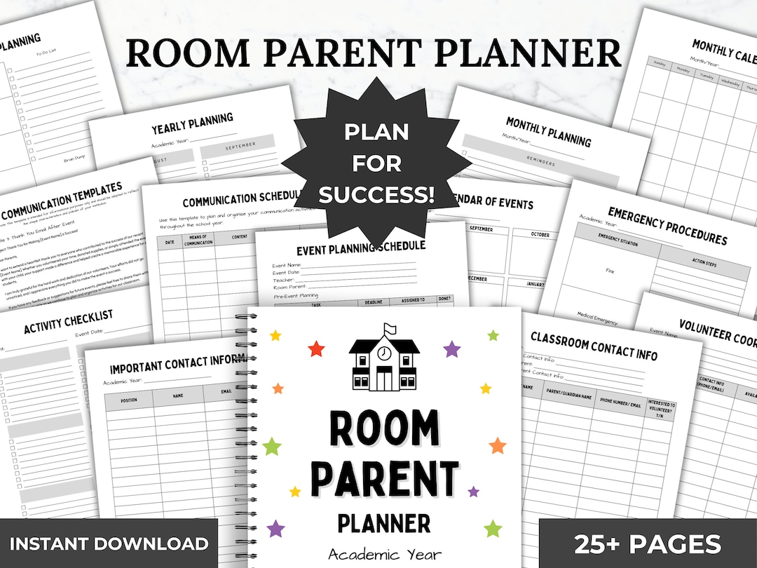 Printable Room Parent Planner PTA Class Parent Binder Template PTO Room ...