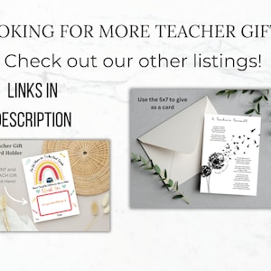 Christmas Teacher Gift Card Holder Printable Teacher Holiday Gift ...
