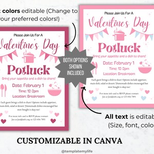 February Potluck Flyer Template Potluck Invitation Flyer Neighborhood ...