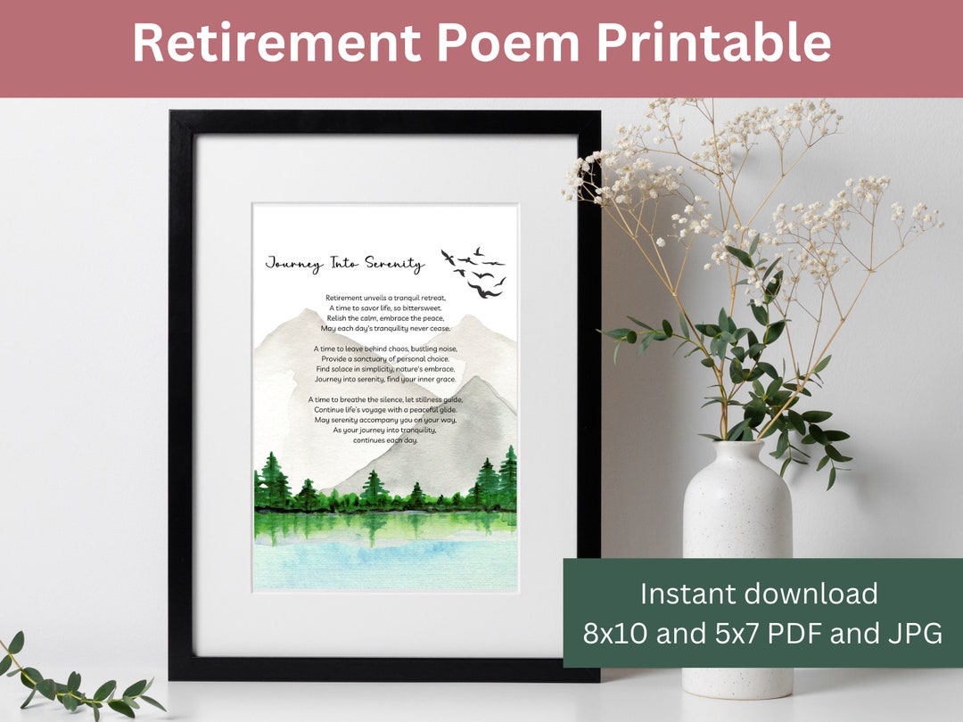 Retirement Gift Printable Retirement Poem Wall Art Digital - Etsy