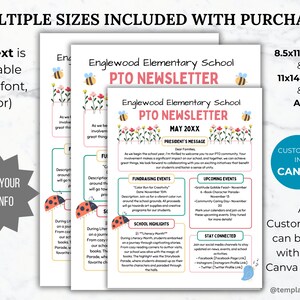 May PTA Newsletter Flyer Printable PTO School Newsletter Flyer Editable ...
