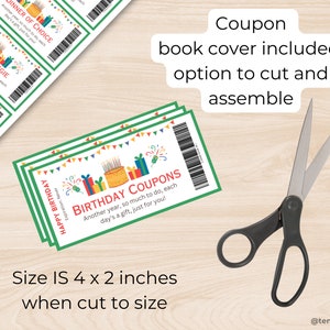 Birthday Coupon Book for Kids Birthday Gift Voucher Printable Kids ...