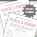 Flock a Friend Form Template Flock My Yard Editable PTA Printable ...