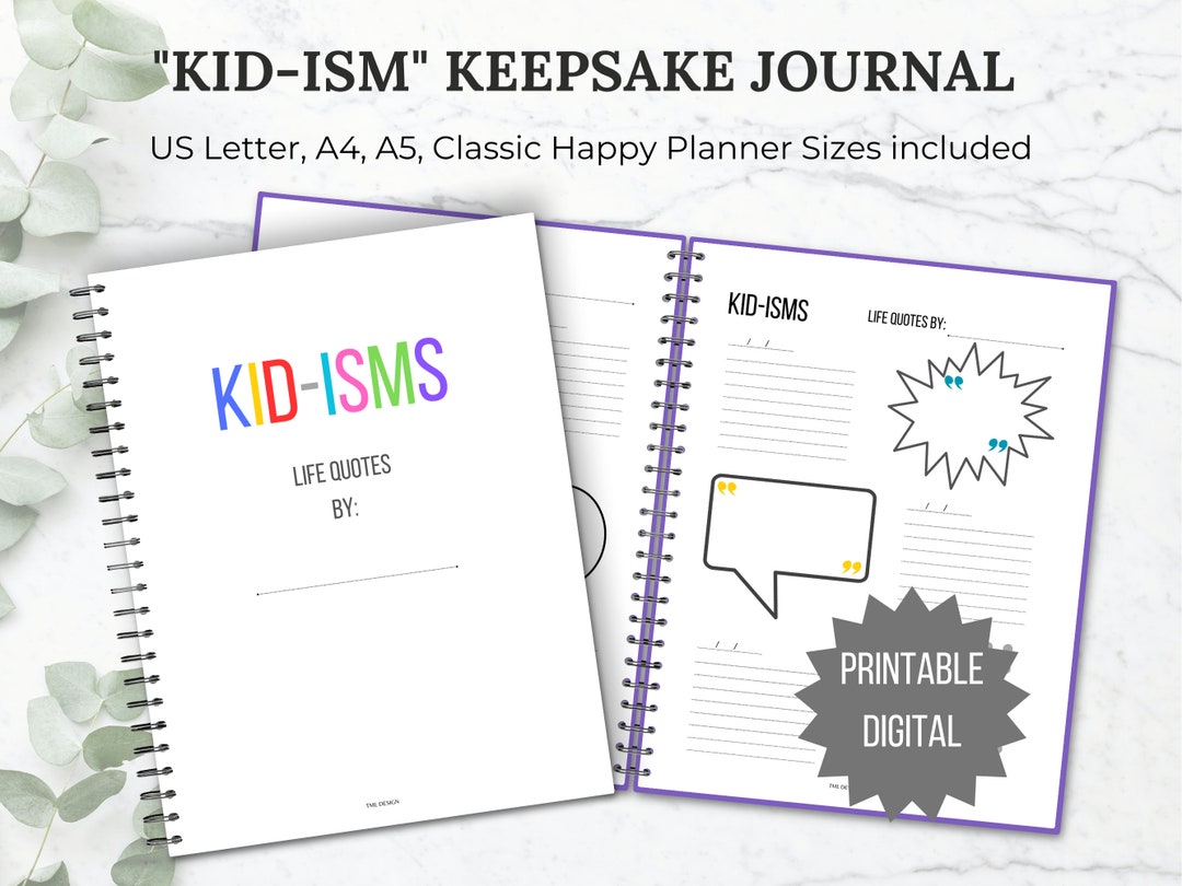 Kids Keepsake Journal Printable Childhood Memory Keepsake Kid Quotes ...