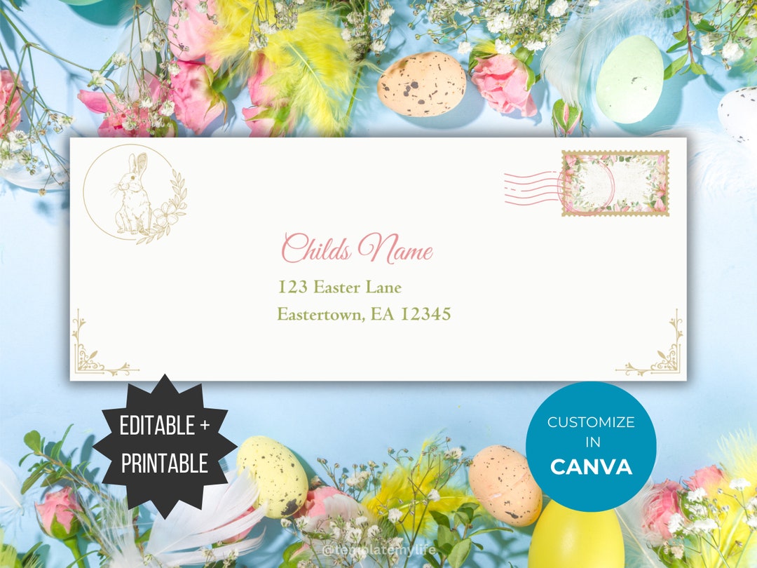 Easter Bunny Letter Envelope Template Easter Envelope Letter From ...