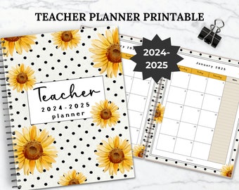 Teacher Planner Printable 2024-2025 School Calendar Lesson Planner ...