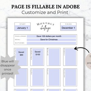 Monthly Challenge Tracker Yearly Challenge Binder Printable Fitness ...