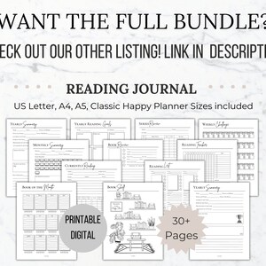 Book Review Bundle Printable Reading Journal Book Series Review Digital ...