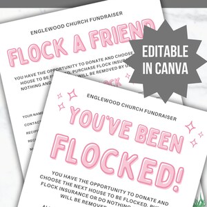 Flock My Yard Form and Notice Template Bundle Flock a Friend Printable ...