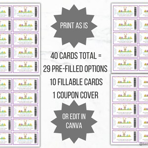 Kid Easter Coupon Book Kid Gift From Easter Bunny Coupon Printable ...