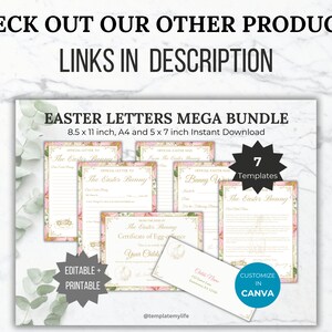 Easter Bunny Letter Bundle Kid Easter Gift Printable Letter From Easter ...