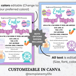 Spring Bingo Night Church Flyer Fundraiser Template Business Event ...