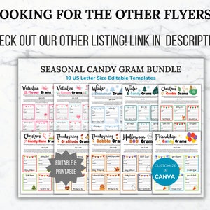Easter Bunny Candy Gram Flyer PTO Template Church Spring Candy Gram ...