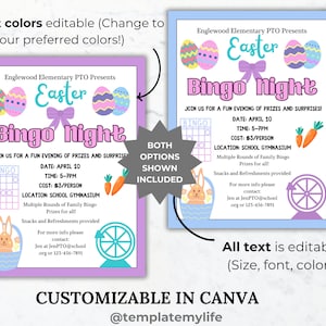 Easter Bingo Night Flyer PTO Template School Fundraiser Flyer Event ...