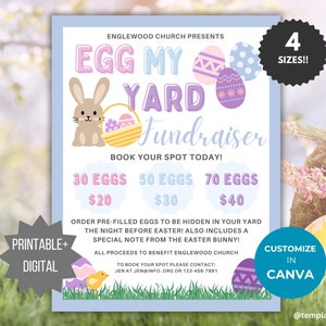 Egg My Yard Flyer Printable Easter Fundraiser Flyer Spring Community ...