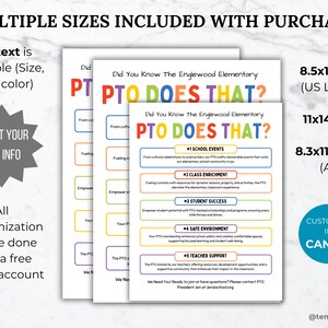 PTA Does That Flyer PTO Does That Template PTA Did You Know Handout Pto ...