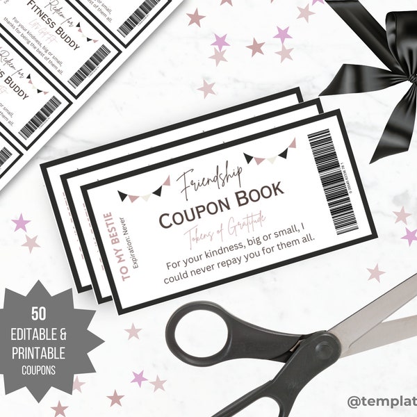 Best Friend Coupon Book - Etsy