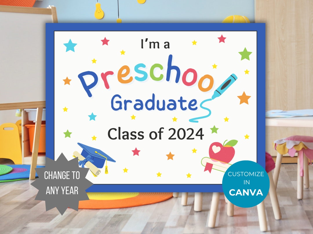Preschool Graduate Sign Printable Last Day of Preschool Photo Prop ...
